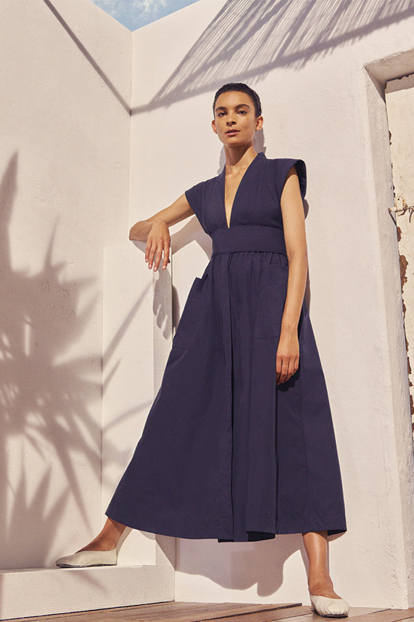 Clarissa Dress in Navy – Three Graces London